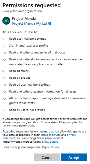 Integrate Project Manda with Microsoft 365